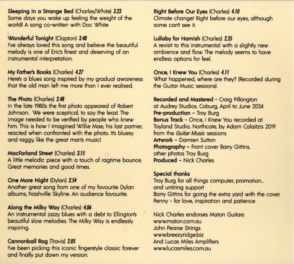 Further Down The Line - Nick Charles - Guitarist